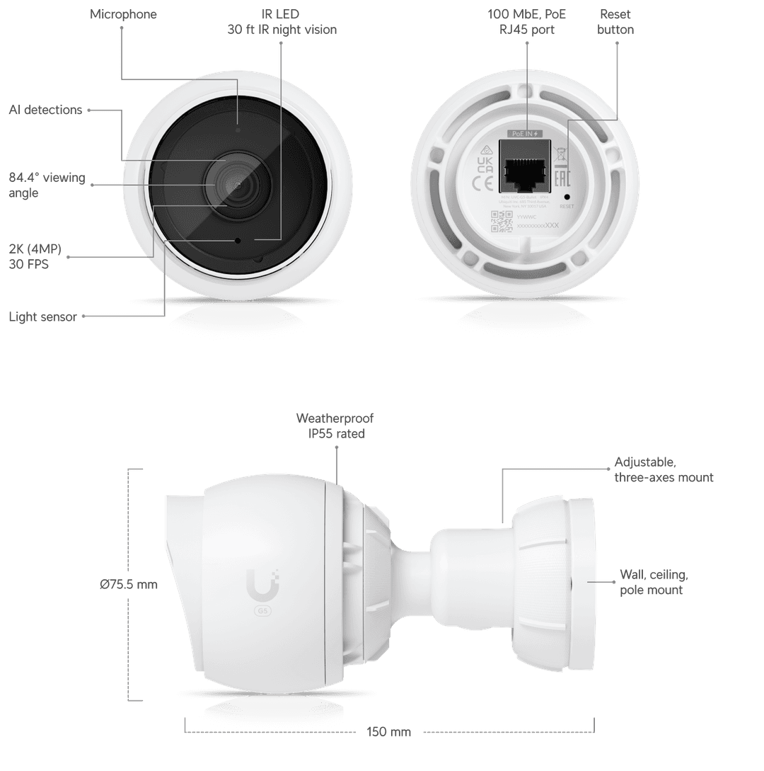 UniFi G5 Bullet Tech Specs UniFi G5 Bullet Tech Specs
